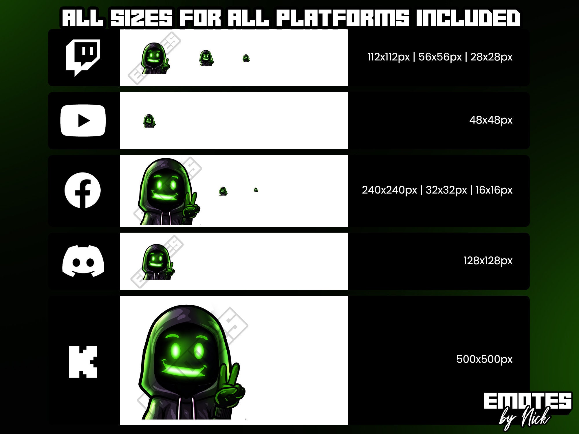 Green Neon LED Hoodie Sub Emotes - Gamer Emotes, Streamer Emotes ...