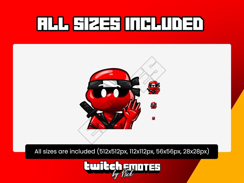 Red Ninja Twitch Emotes for Streamers - Male Emotes, Gamer Emotes ...