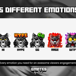 Grey Wolf Sub Emotes - Gamer Emotes, Streamer Emotes, Subscriber Emotes ...