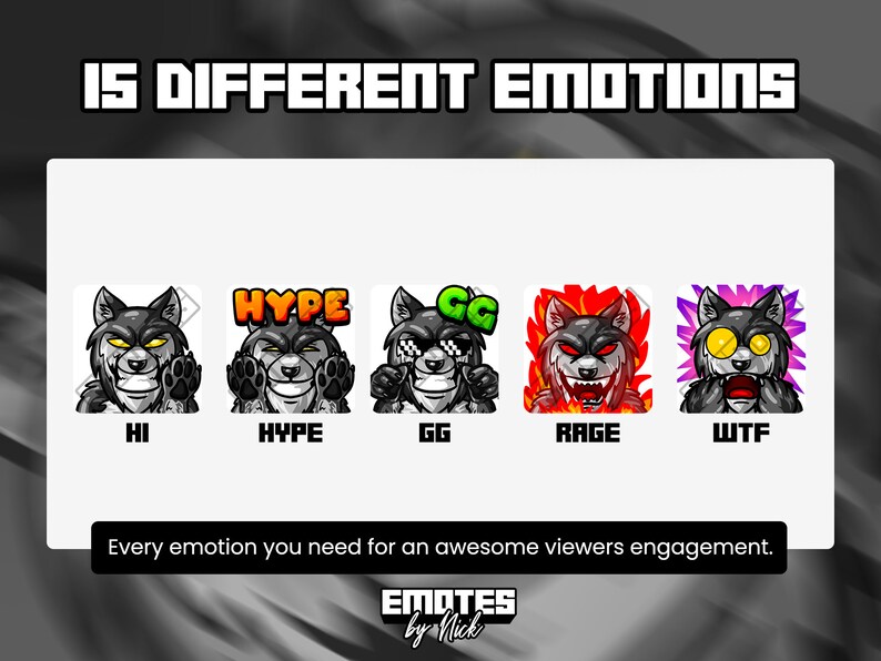 Grey Wolf Sub Emotes - Gamer Emotes, Streamer Emotes, Subscriber Emotes ...