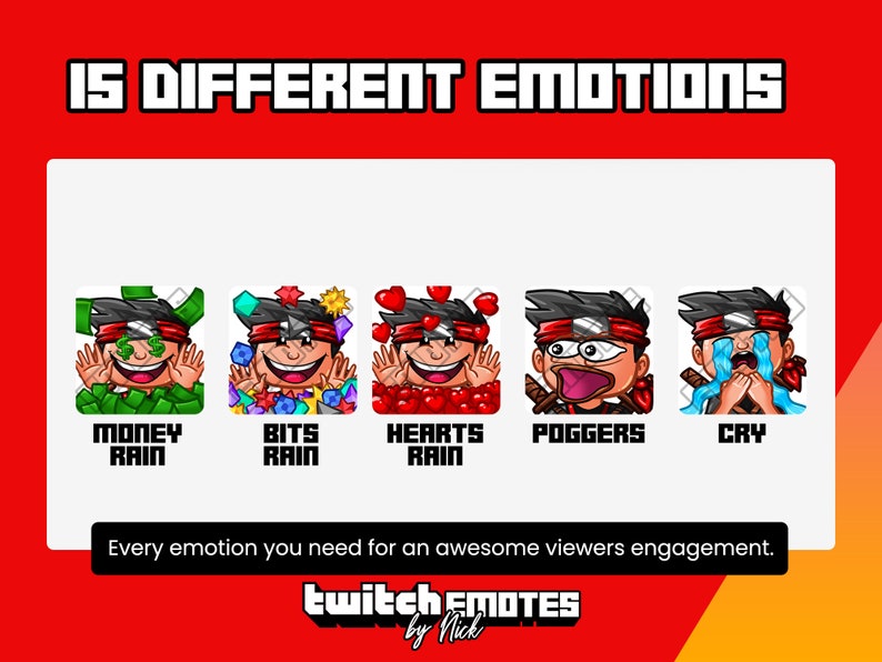 Ninja Samurai Twitch Emotes for Streamers - Male Emotes, Gamer Emotes ...