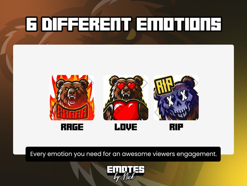Grizzly Bear Sub Emotes for Streamers Gamer Emotes, Streamer Emotes ...