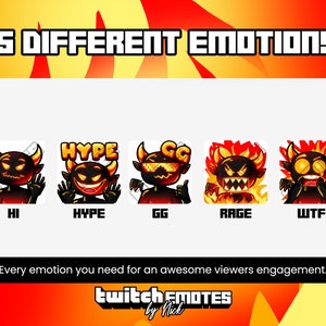 Fire Demon Twitch Emotes for Streamers Male Emotes, Gamer Emotes ...