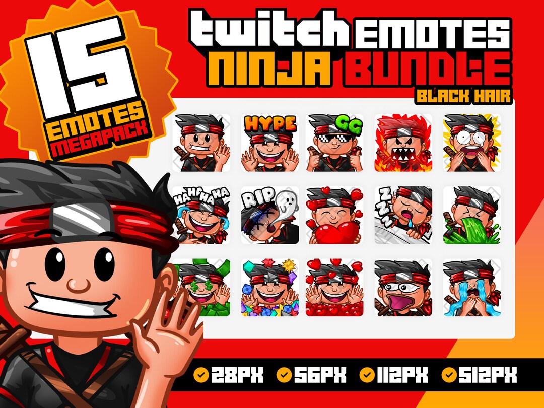 Ninja Samurai Twitch Emotes for Streamers - Male Emotes, Gamer Emotes ...