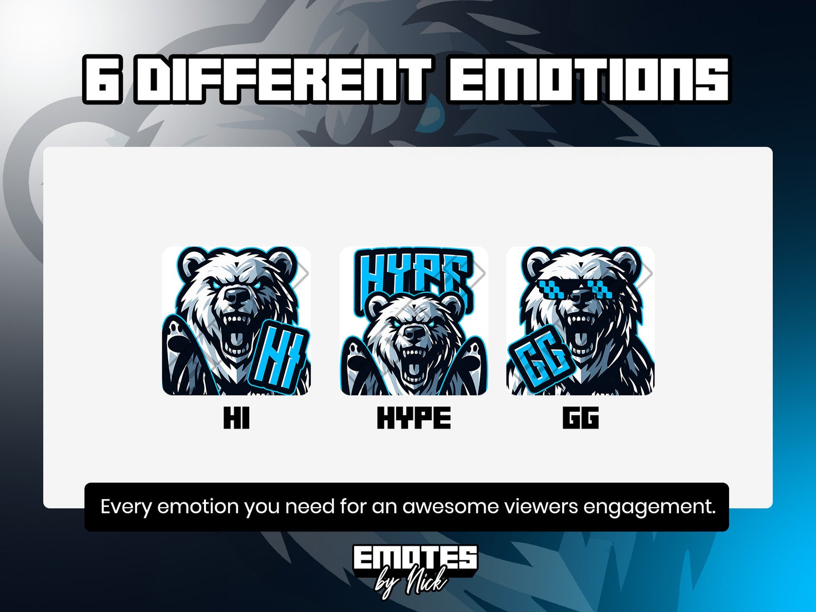 Polar Bear Sub Emotes for Streamers - Gamer Emotes, Streamer Emotes ...