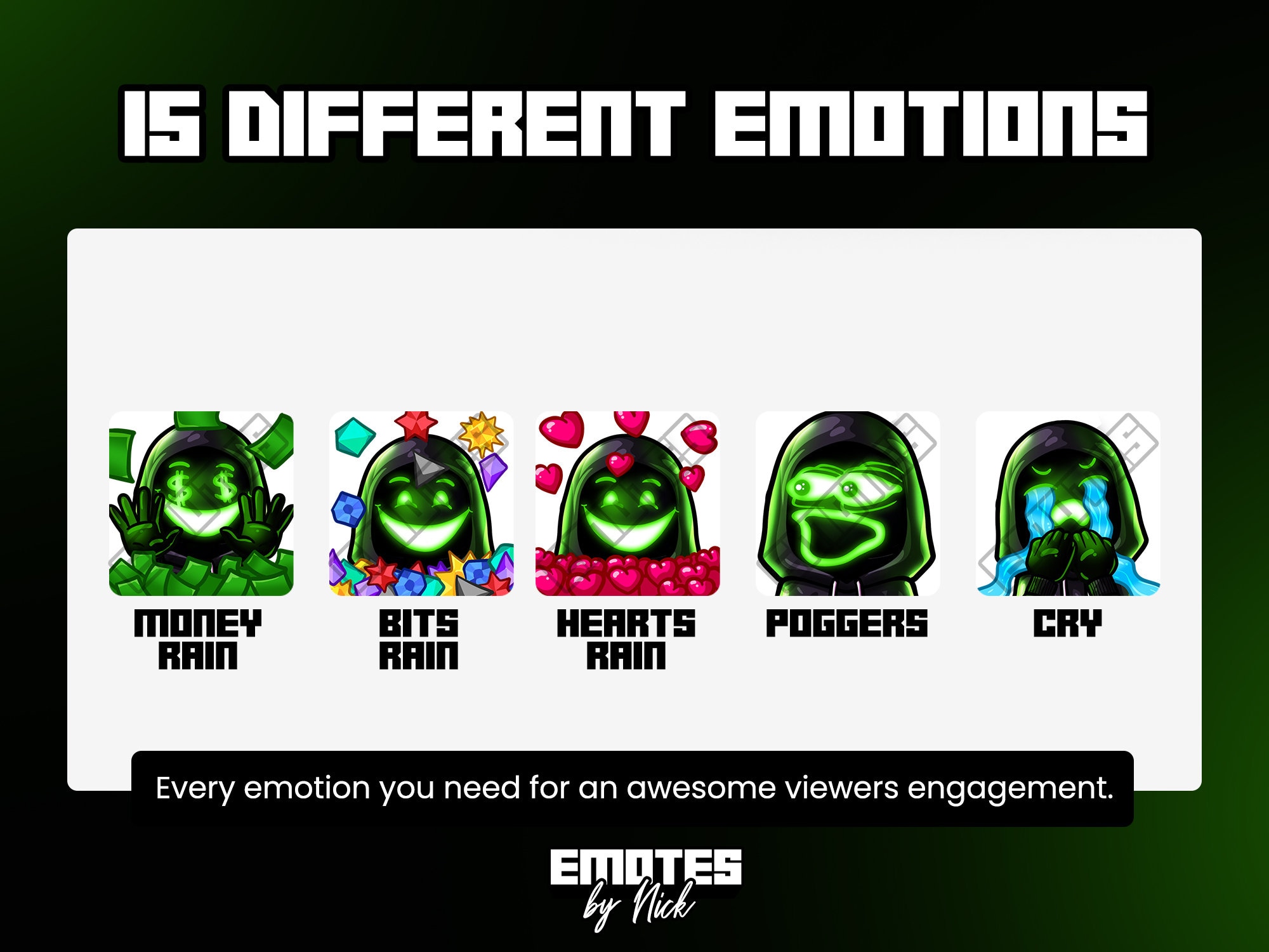 Green Neon LED Hoodie Sub Emotes - Gamer Emotes, Streamer Emotes ...