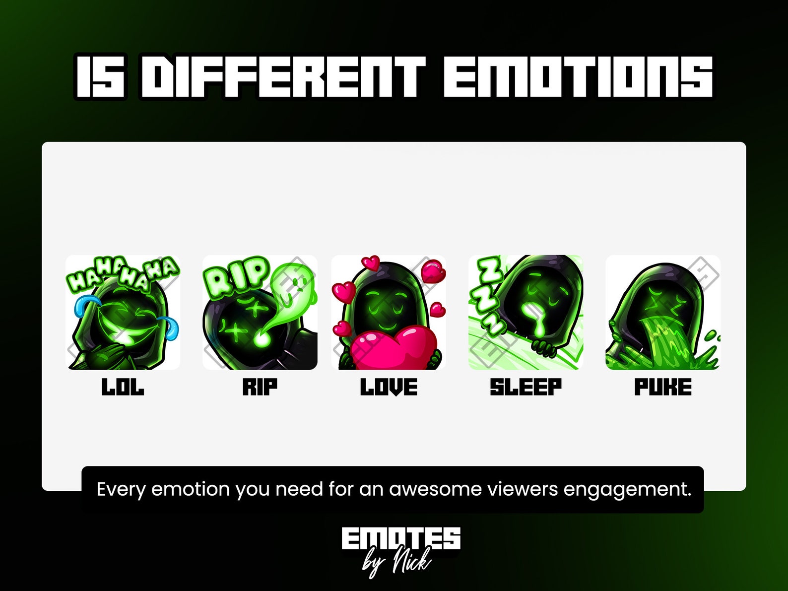 Green Neon LED Hoodie Sub Emotes - Gamer Emotes, Streamer Emotes ...