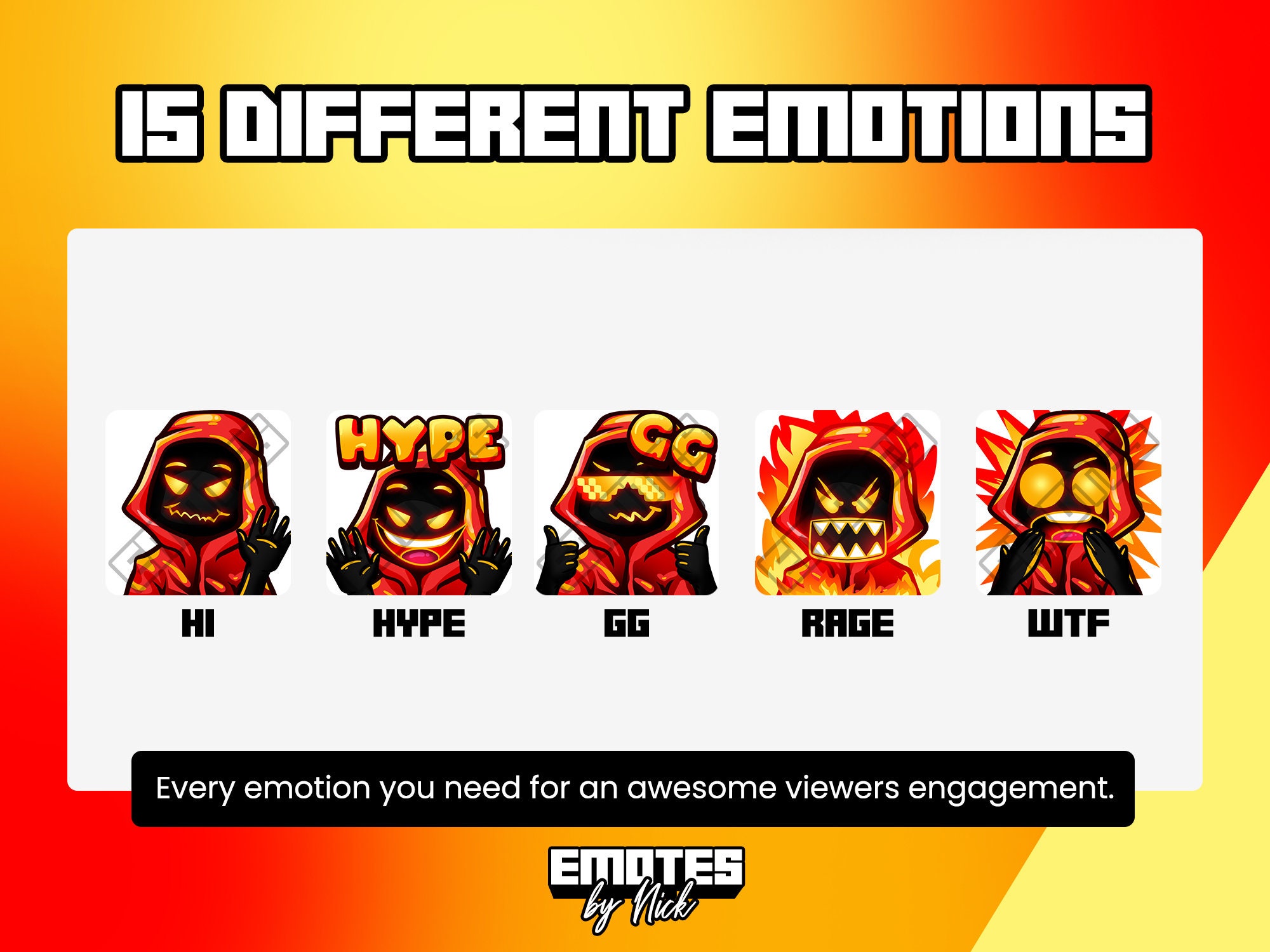 Neon Fire Mask Sub Emotes for Streamers - Gamer Emotes, Streamer Emotes ...