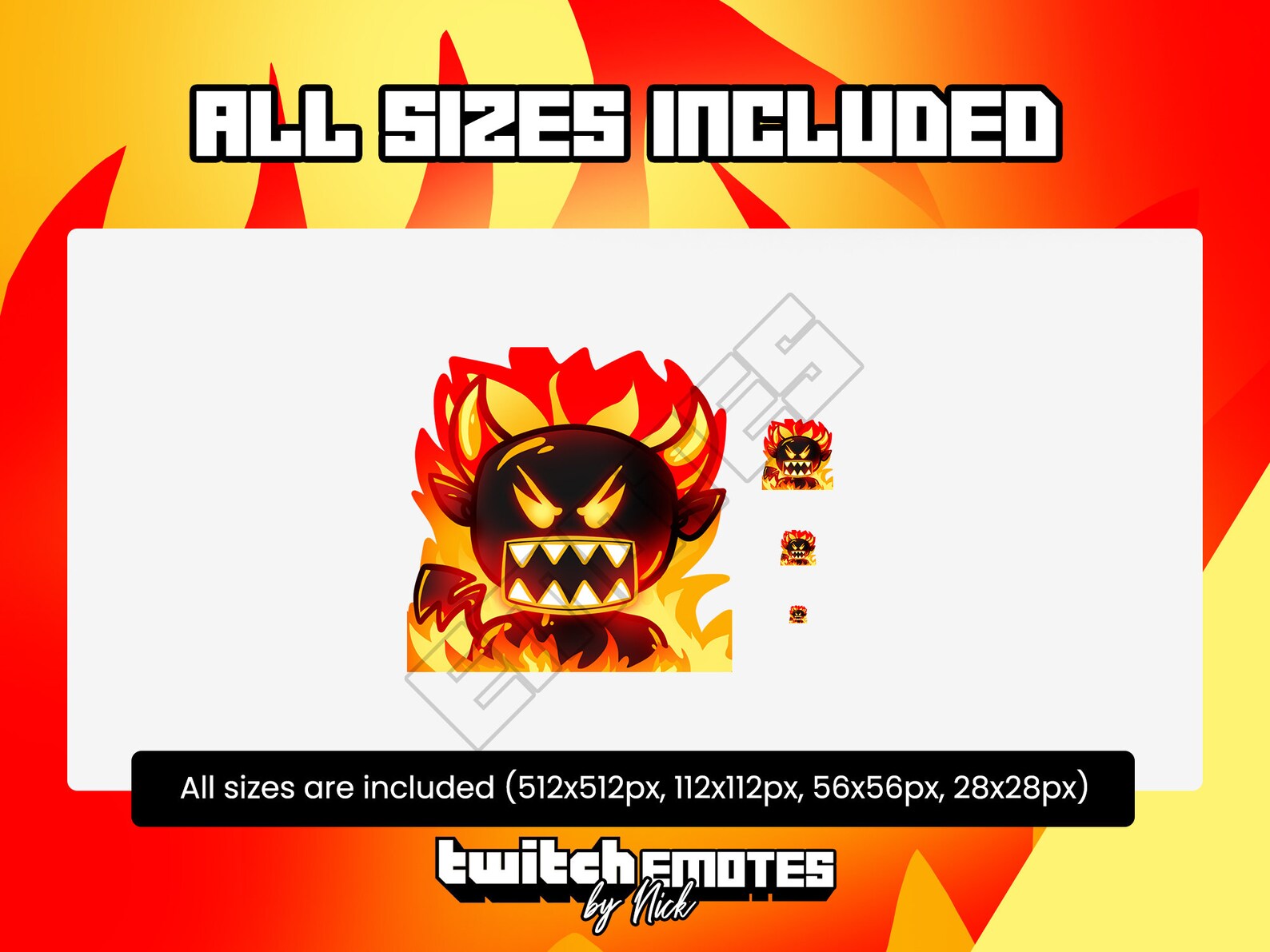 Fire Demon Twitch Emotes for Streamers Male Emotes, Gamer Emotes ...