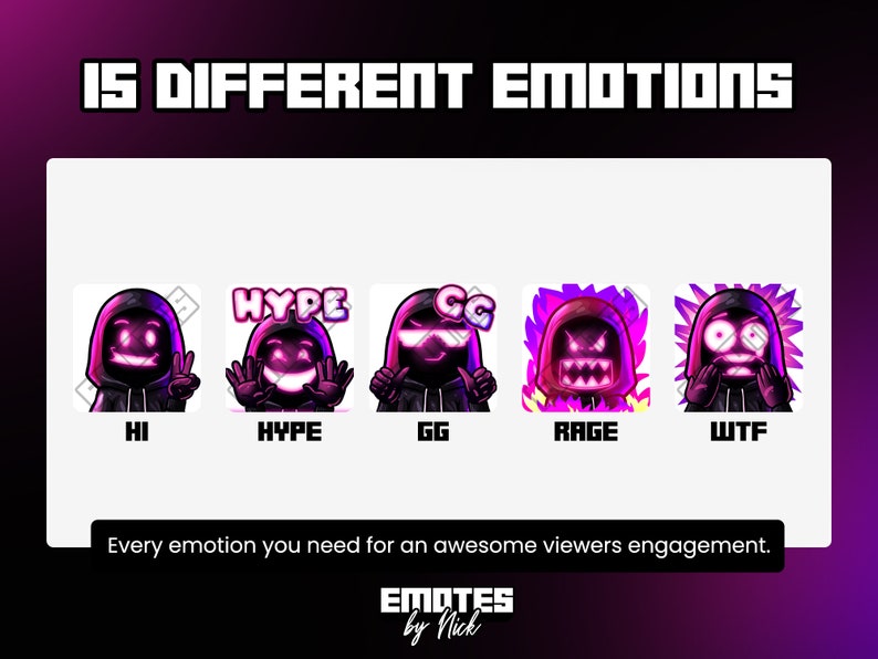 Purple Neon LED Hoodie Sub Emotes - Gamer Emotes, Streamer Emotes ...