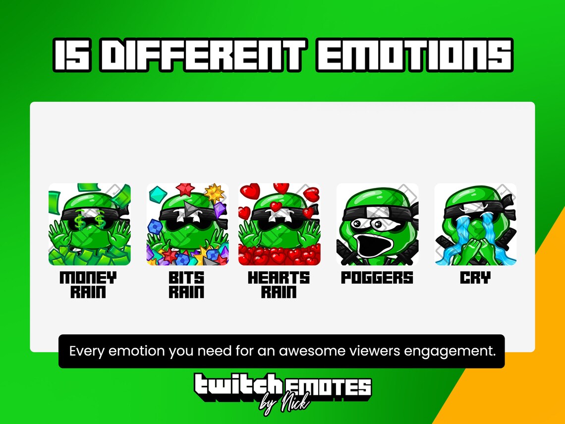 Green Ninja Twitch Emotes for Streamers Male Emotes, Gamer Emotes ...
