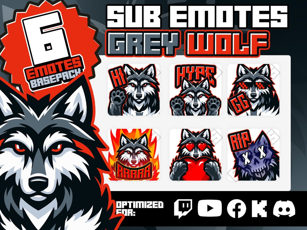 Wolf Sub Emotes Bundle – Gamer/streamer Pack (digital Download) - Etsy