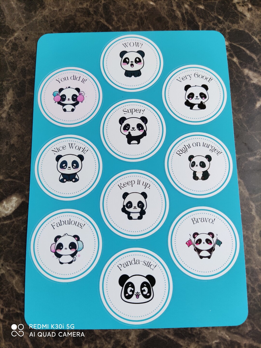 Panda Sticker Sheet, Stickers for Student Rewards, Panda Loving ...
