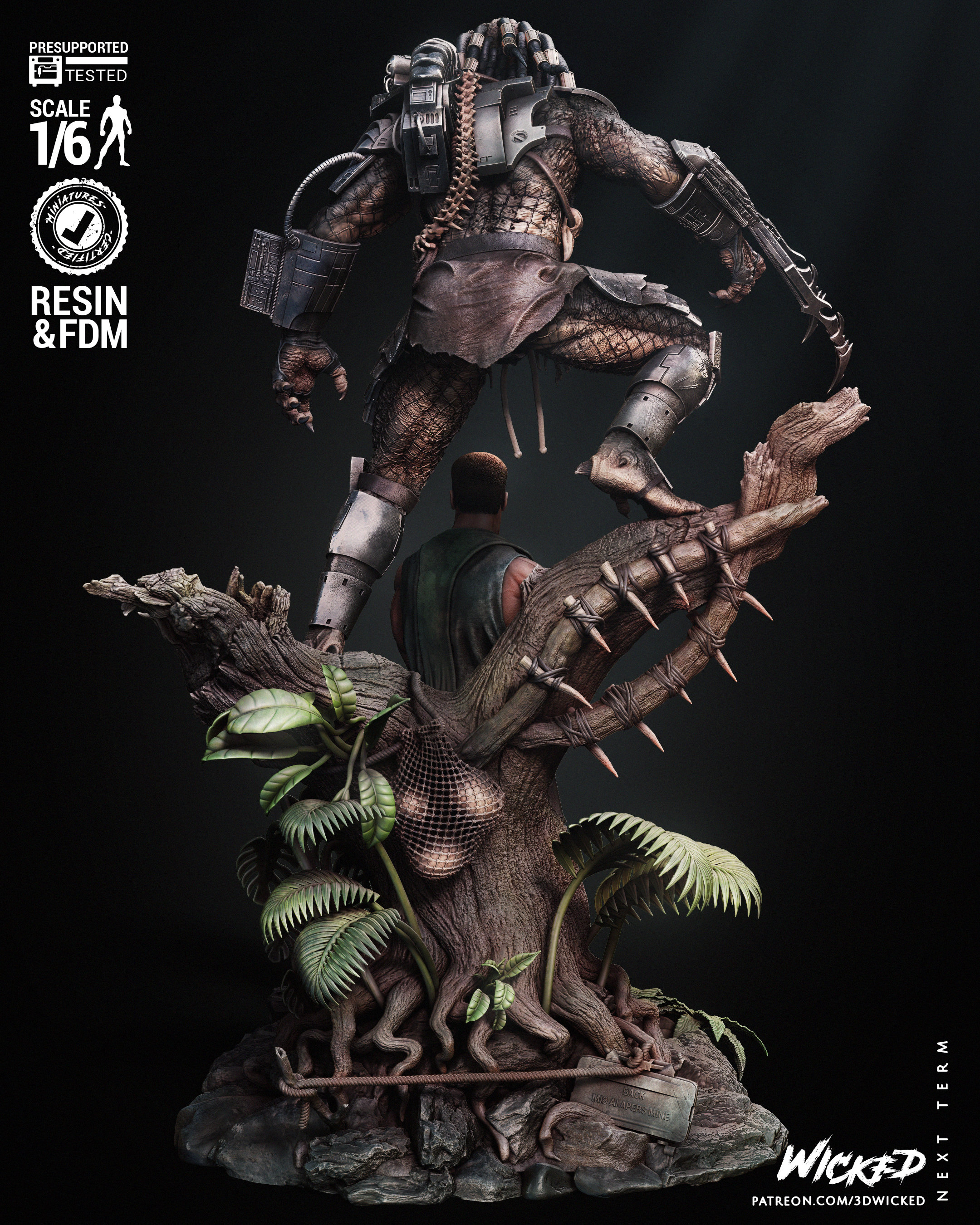 Wicked Movies Predator and Dutch Diorama Sculpture - Etsy