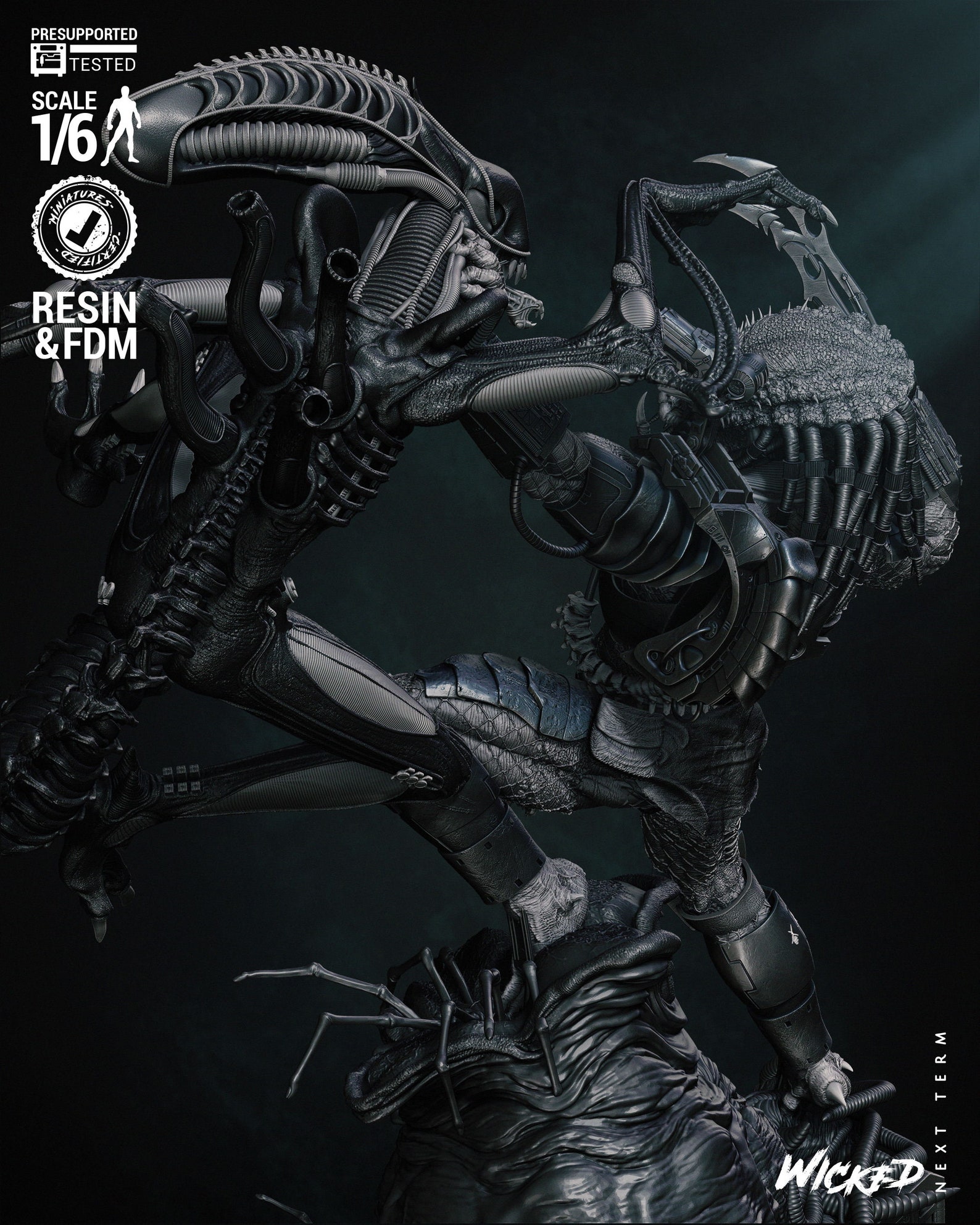 Wicked Movies Predator VS Alien Diorama Sculpture: Tested and Ready for ...