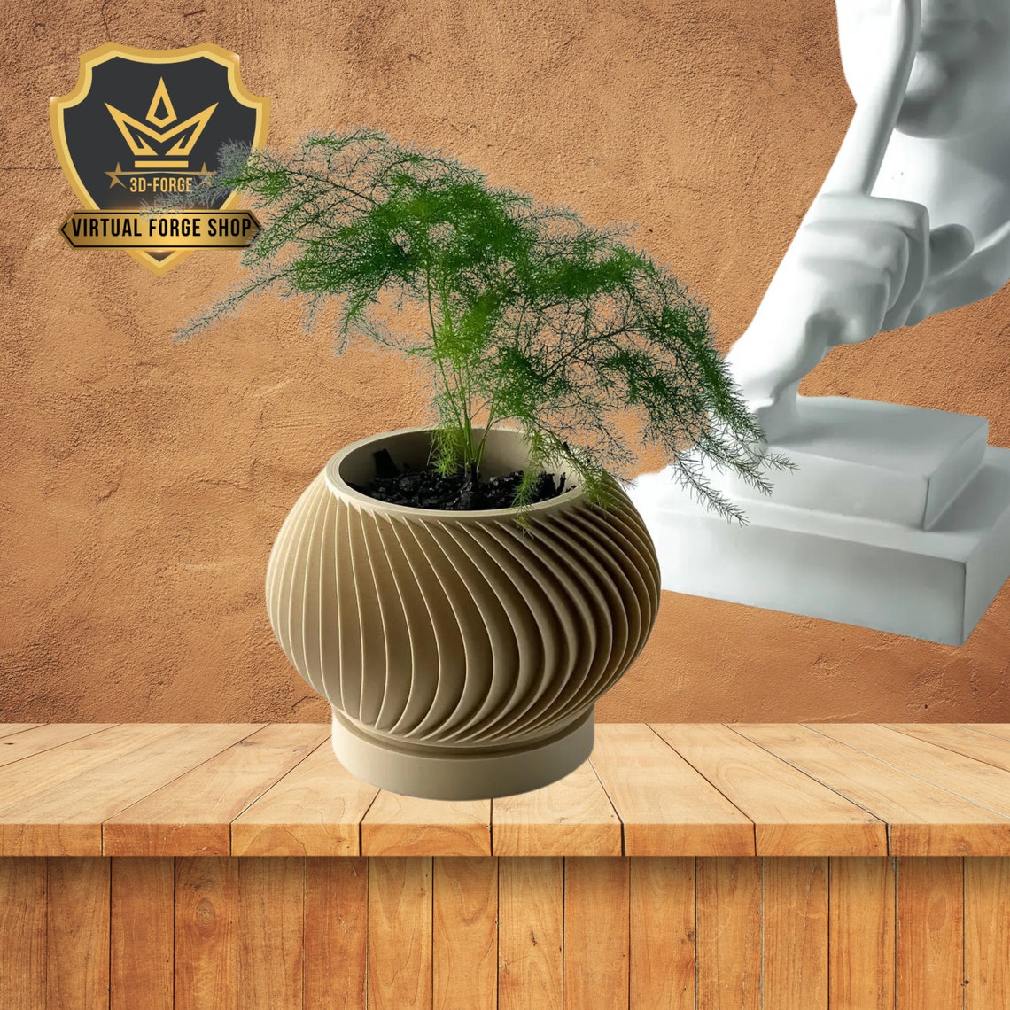 The Caleth Planter Pot With Drainage: Tray & Stand Included Modern and ...