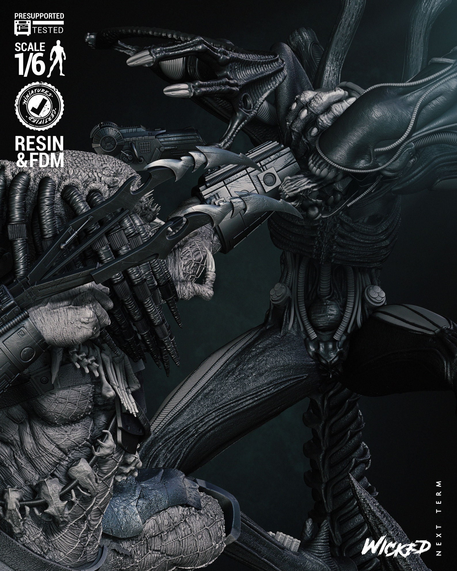 Wicked Movies Predator VS Alien Diorama Sculpture: Tested and Ready for ...
