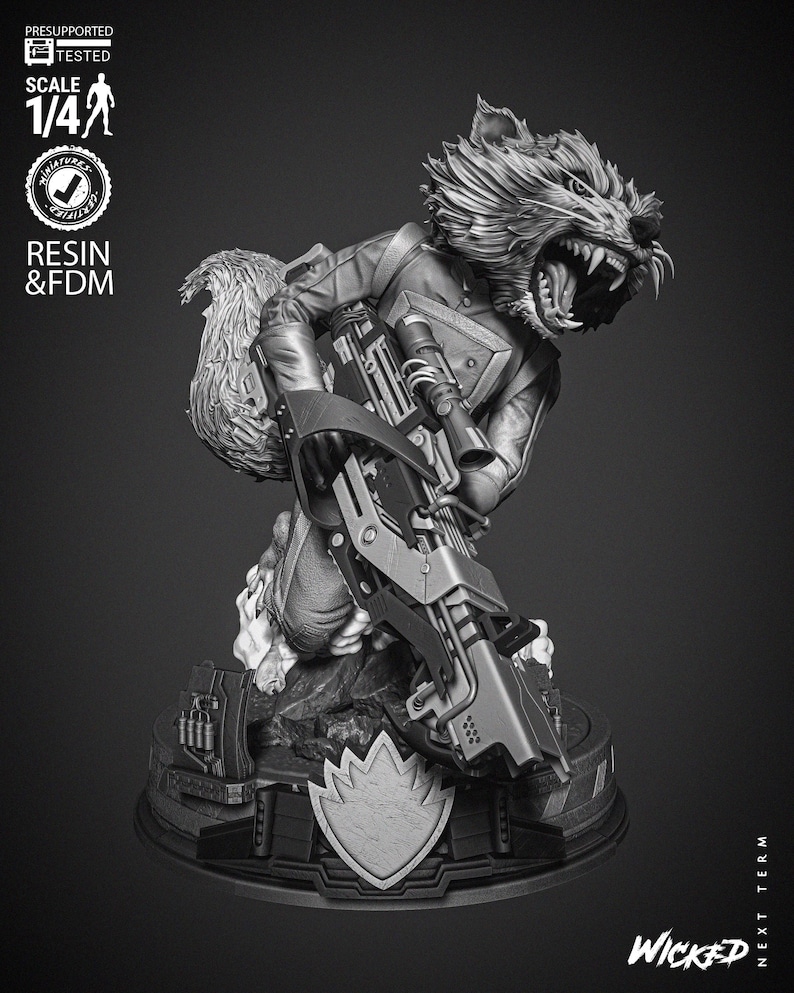 Wicked Marvel Rocket Comic Version Bust - Etsy