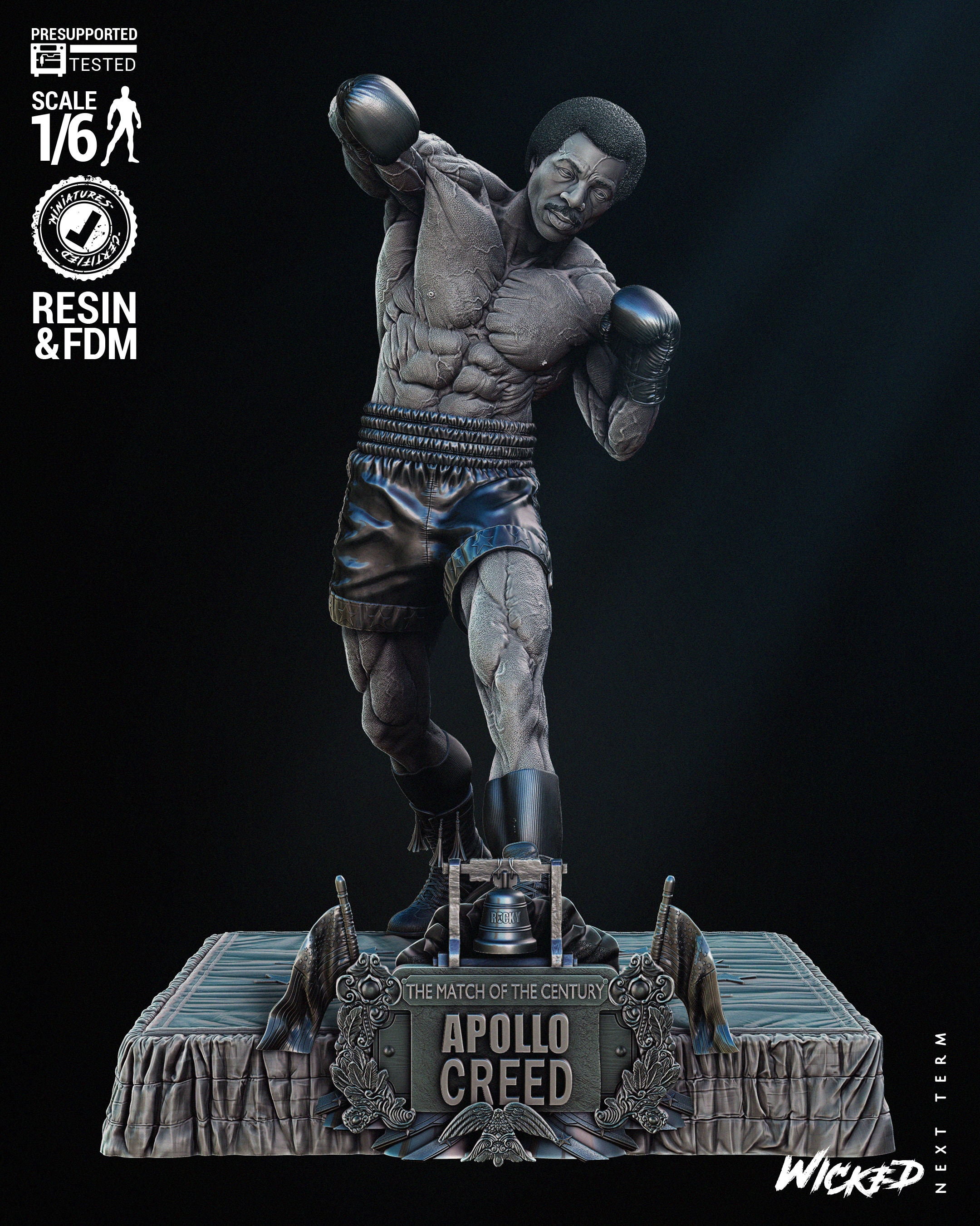 Custom Painted Apollo Creed Sculpture: 3D Printed Resin Figurine - Etsy