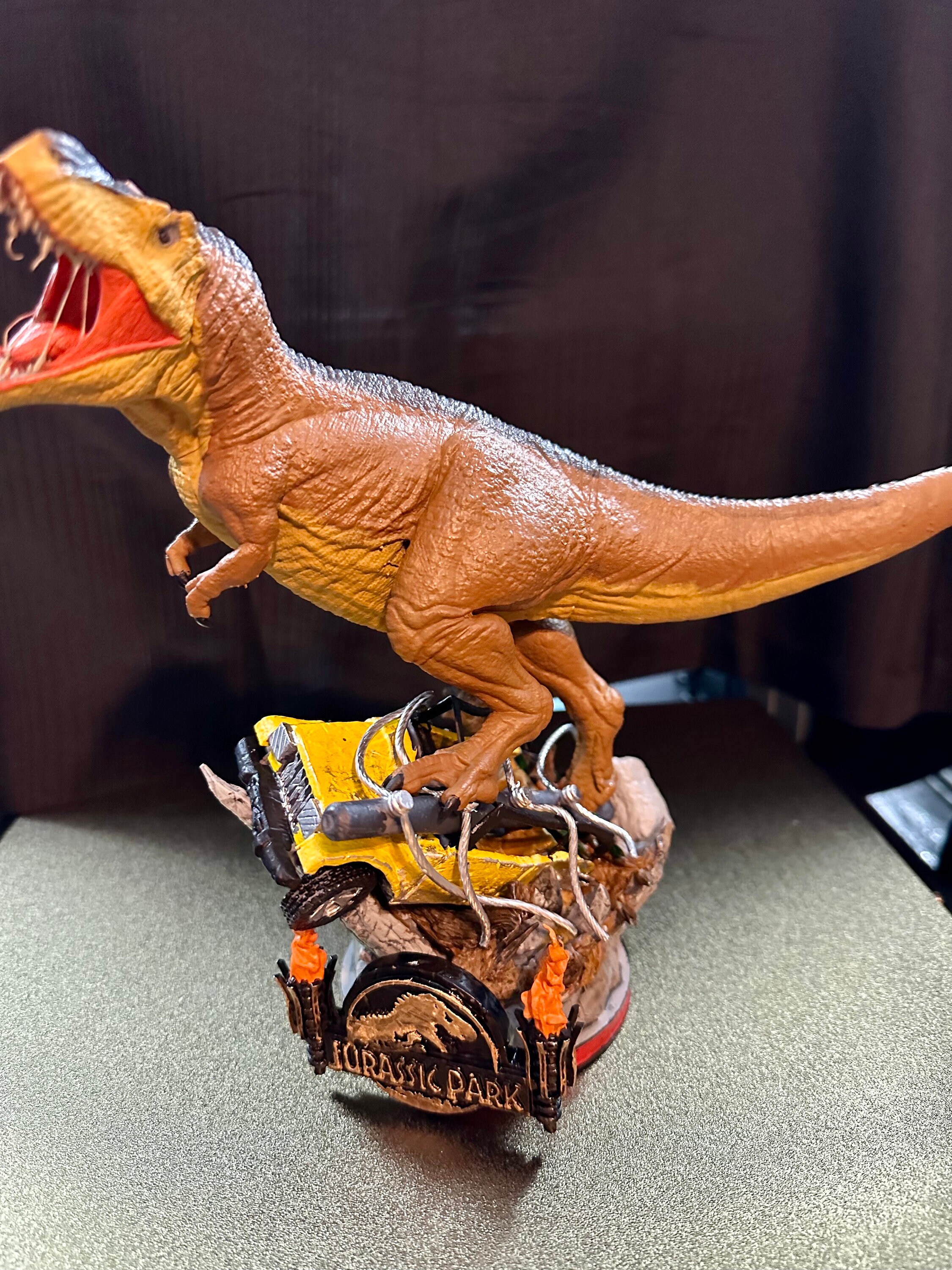 Custom Painted Jurassic Park T-rex Statue: 3D Printed Dinosaur Decor - Etsy