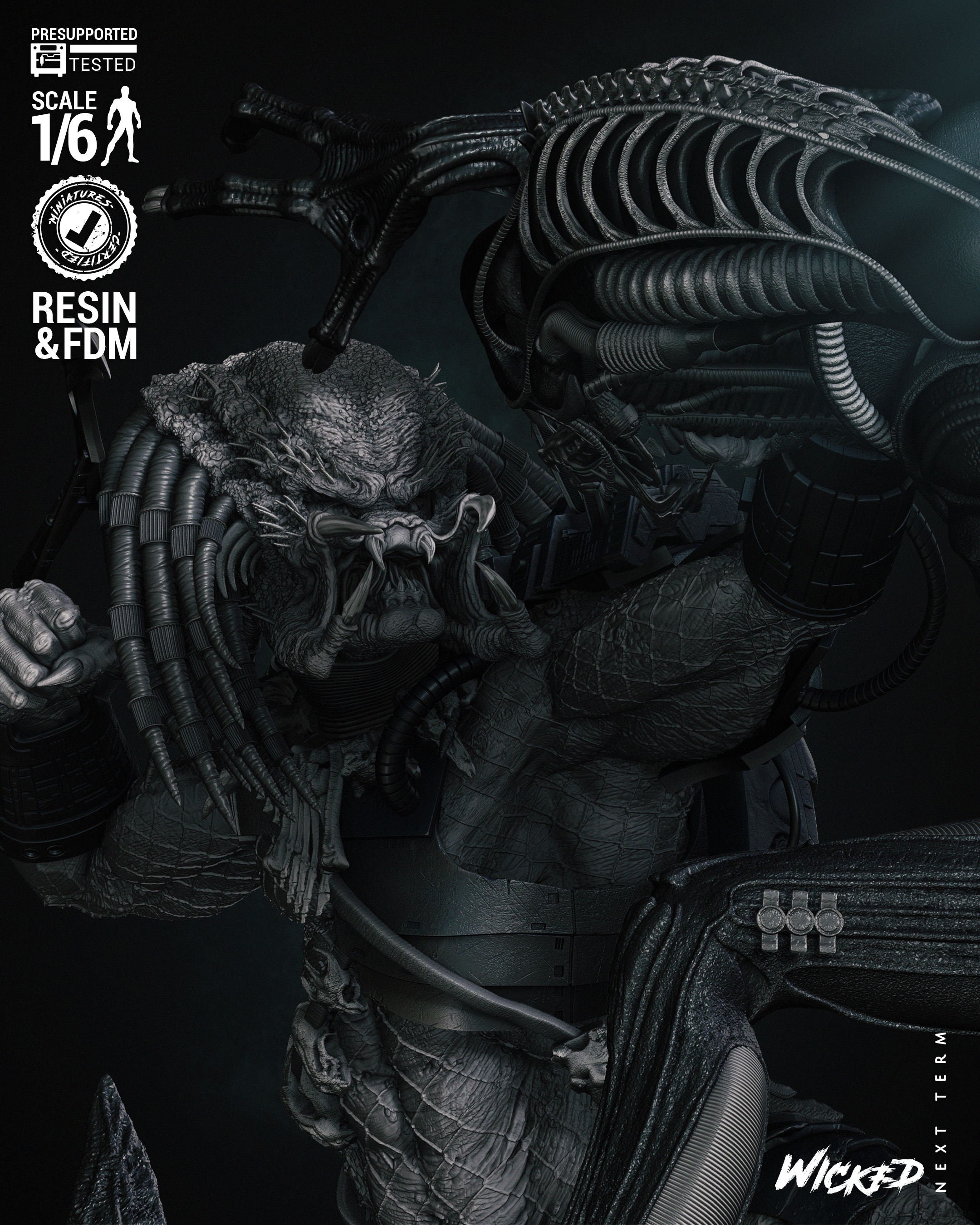 Wicked Movies Predator VS Alien Diorama Sculpture: Tested and Ready for ...