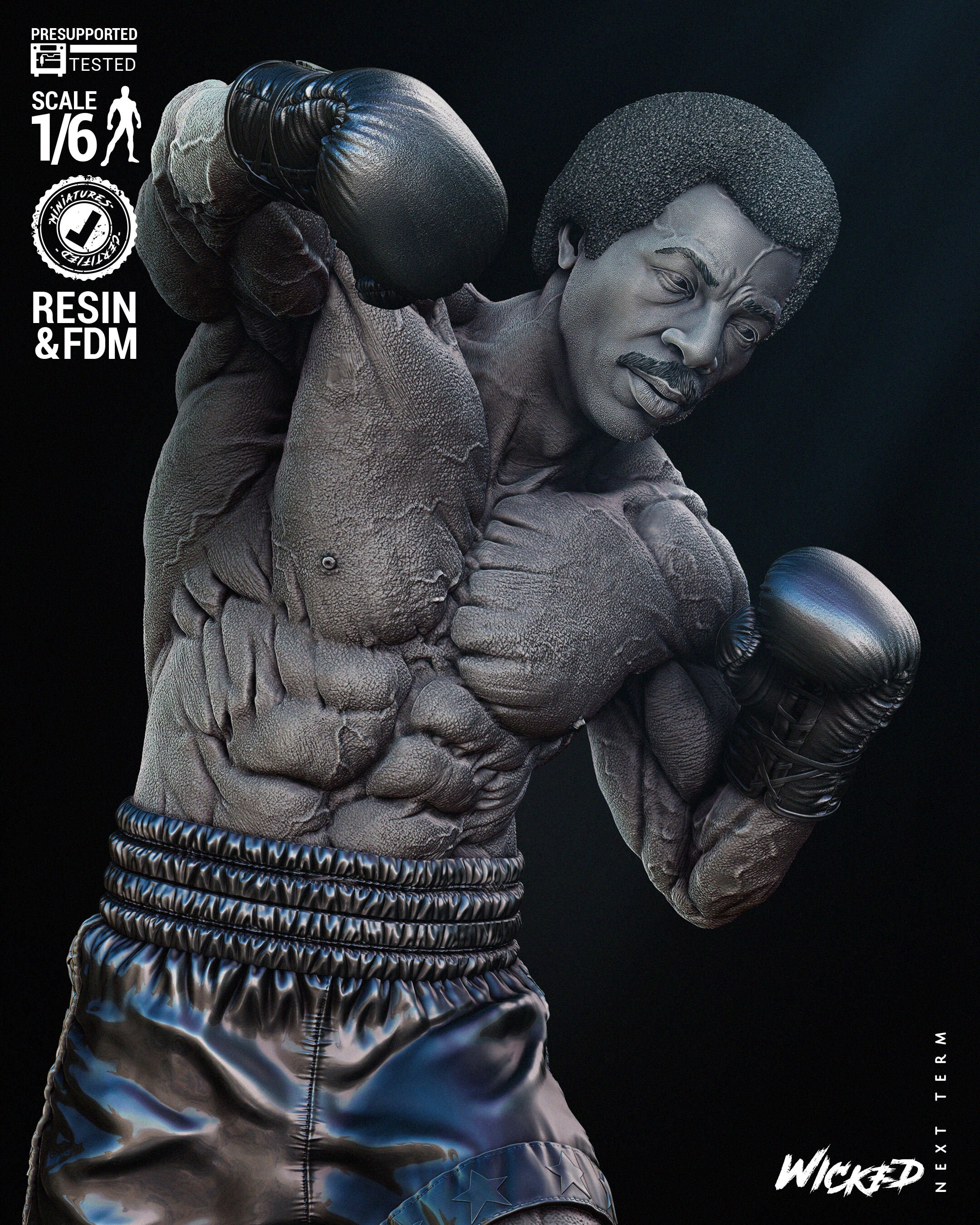 Custom Painted Apollo Creed Sculpture: 3D Printed Resin Figurine - Etsy