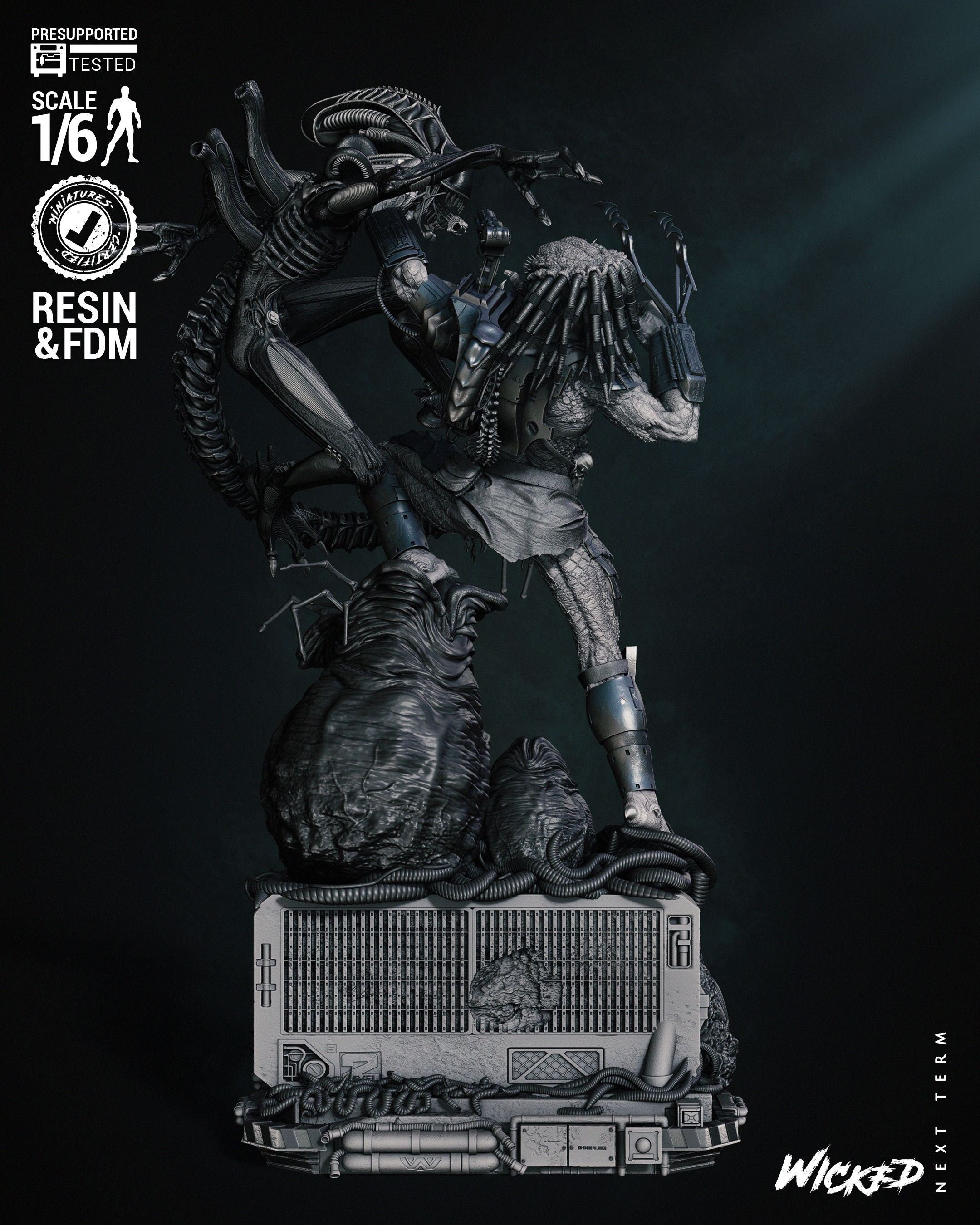 Wicked Movies Predator VS Alien Diorama Sculpture: Tested and Ready for ...