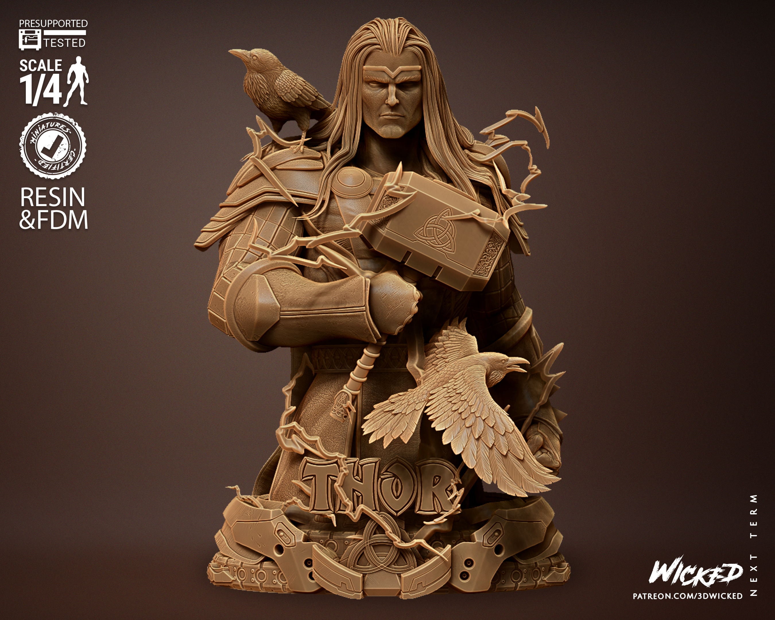 Marvel Thor Bust 3d Print Stl Files Resin Statue STL Files Great for ...