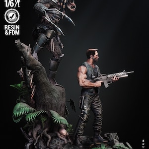 Wicked Movies Predator and Dutch Diorama Sculpture - Etsy