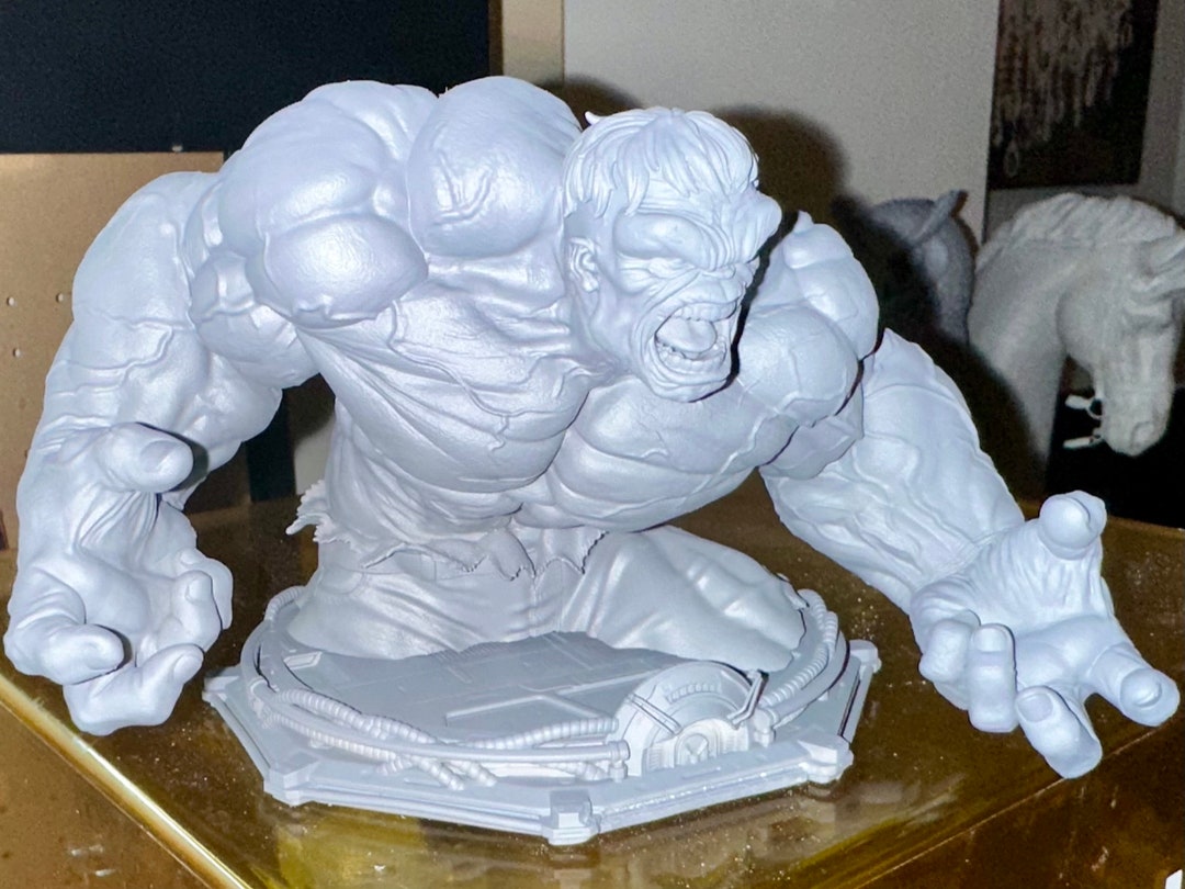 Incredible Hulk Bust - 3D Printed Model With Base - Ready to Paint - Etsy