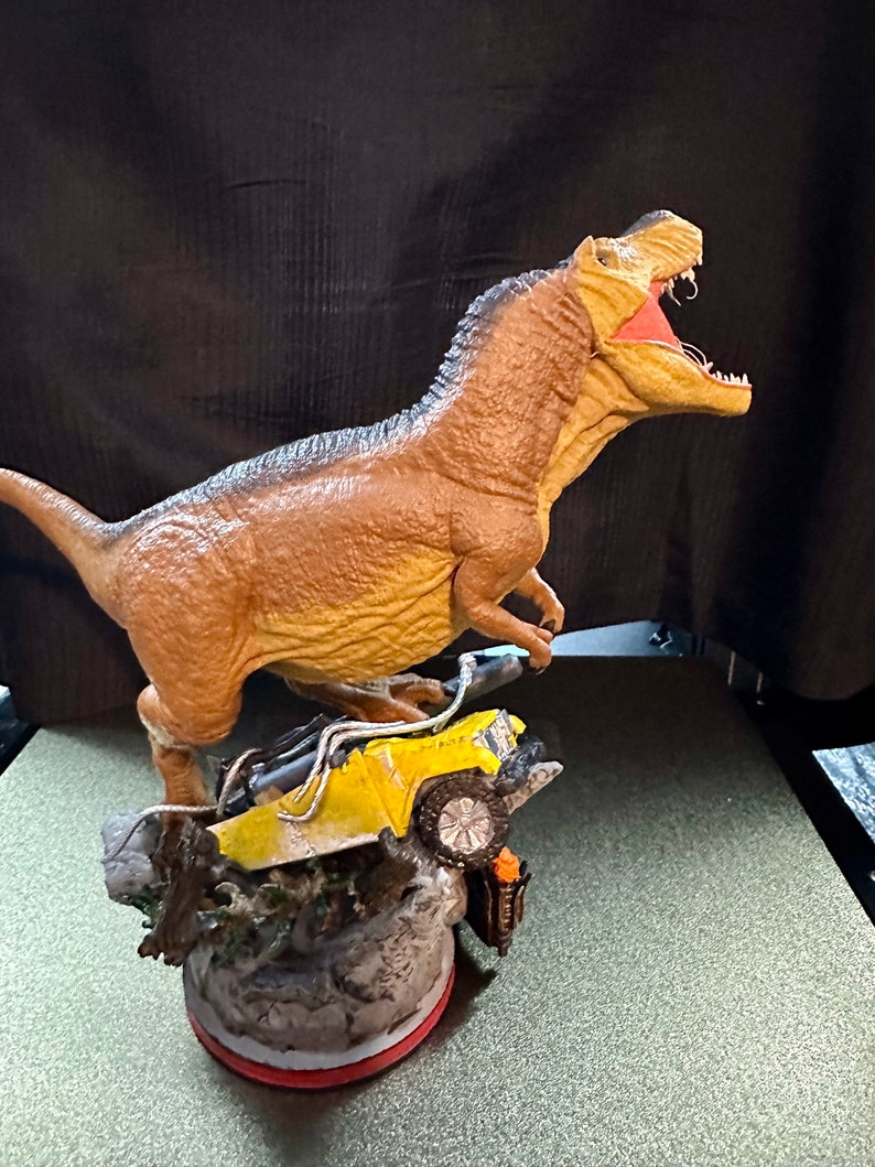 Jurassic Park T-rex Statue Miniature Hand-painted Dinosaur Decor, Movie ...