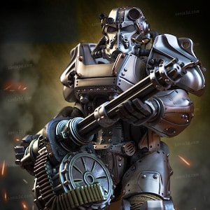 Fallout T60 Character1:10 Scale 3d Printed Resin Statue With Custom ...