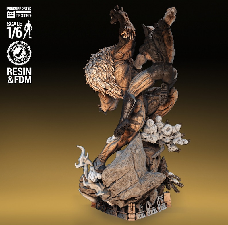 Wolverine & Sabertooth Diorama 565.25mm (non Supported) - Etsy