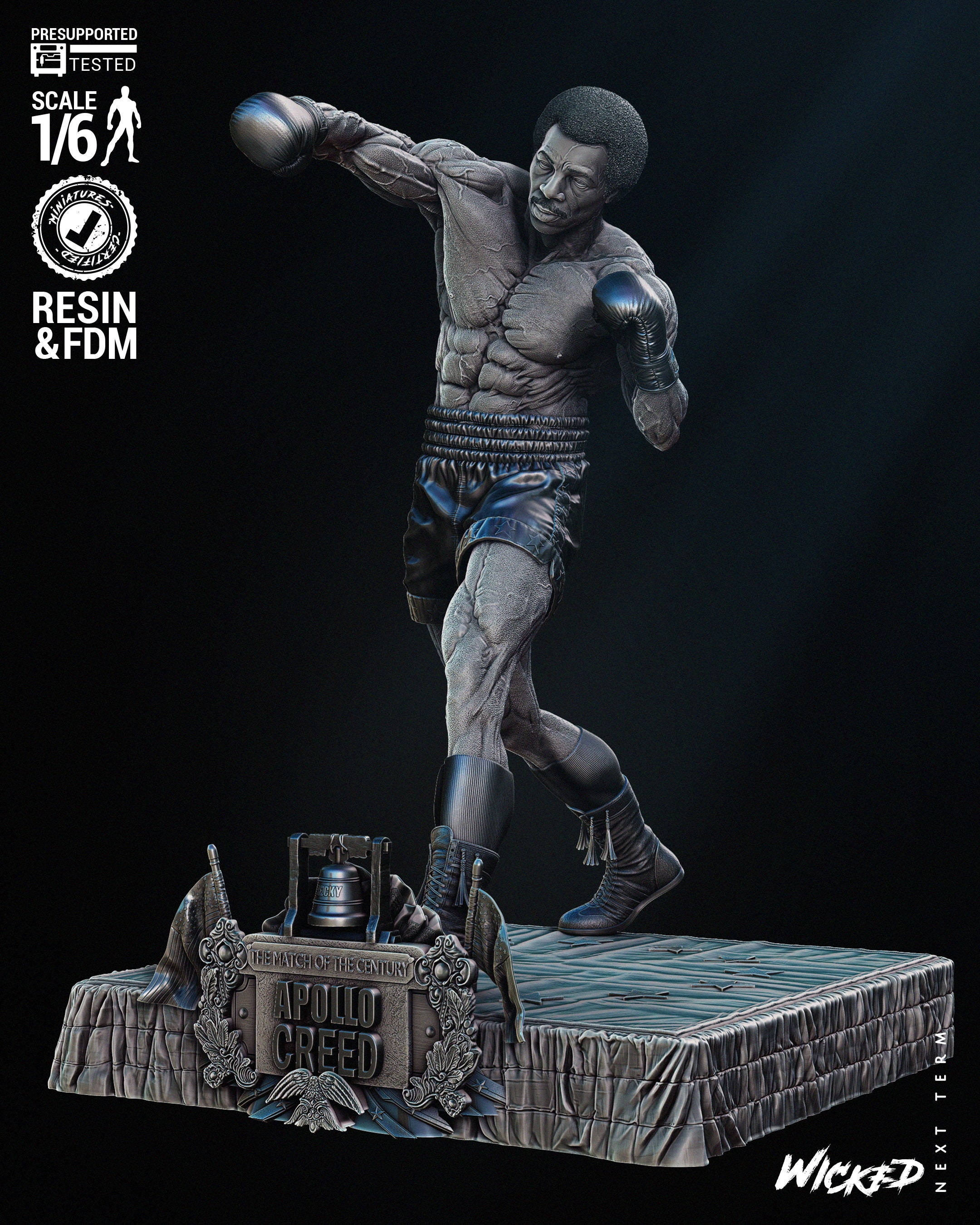 Custom Painted Apollo Creed Sculpture: 3D Printed Resin Figurine - Etsy
