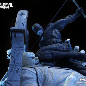 Marvel Daredevil and Kingpin Sculptures DIORAMA COMPLETE - Etsy