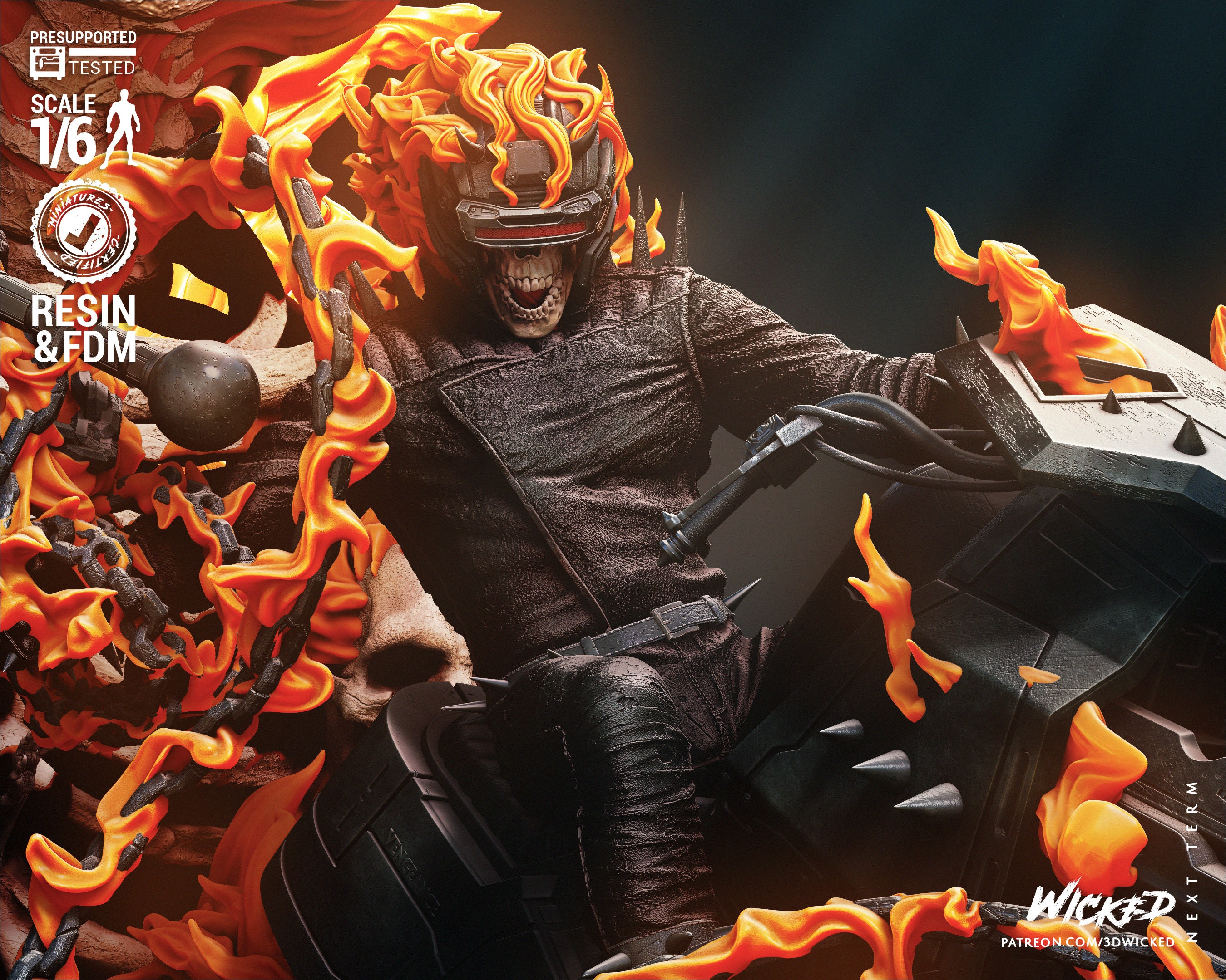 Ghost Rider: Tested and Ready for 3D Printing - Etsy