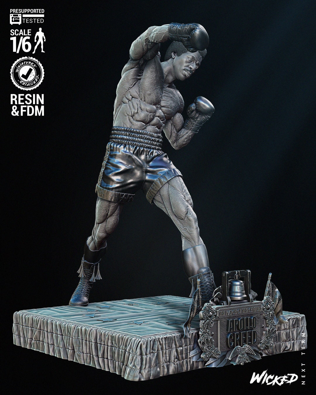 Custom Painted Apollo Creed Sculpture: 3D Printed Resin Figurine - Etsy