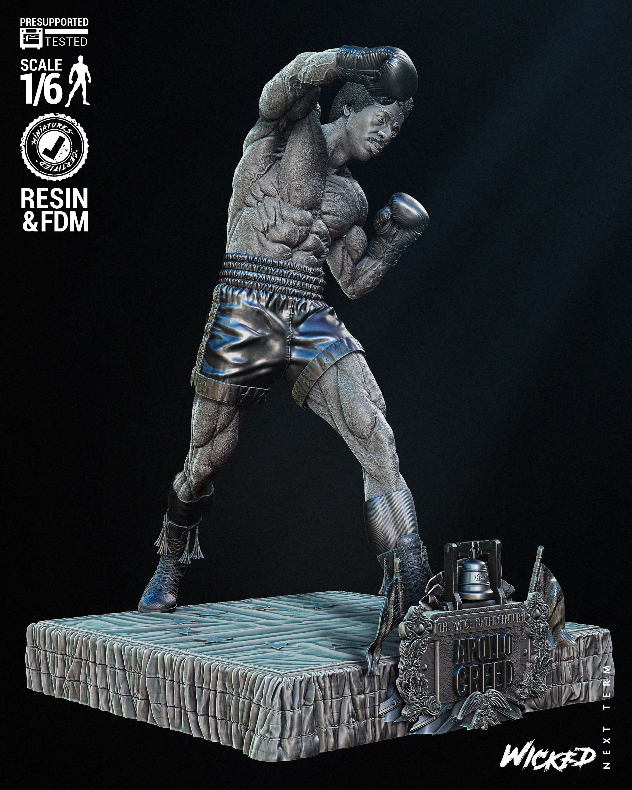 Custom Painted Apollo Creed Sculpture: 3D Printed Resin Figurine - Etsy