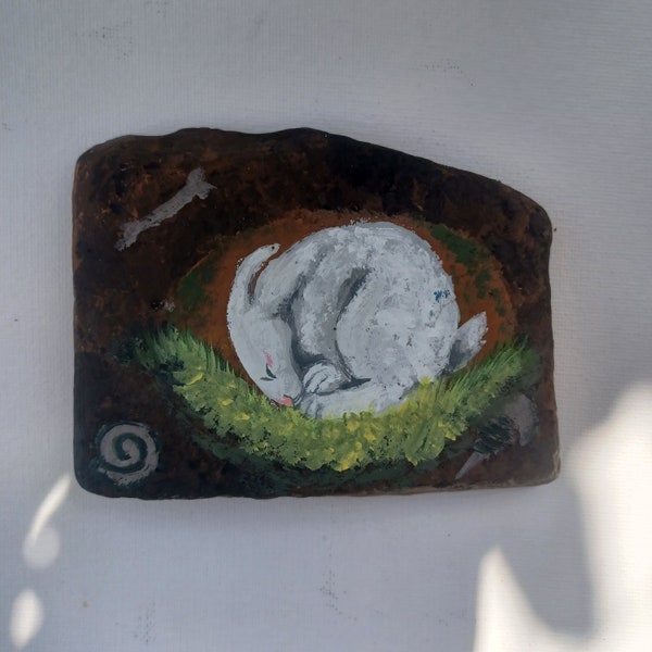 Rock Rabbit Rock Painting - Etsy