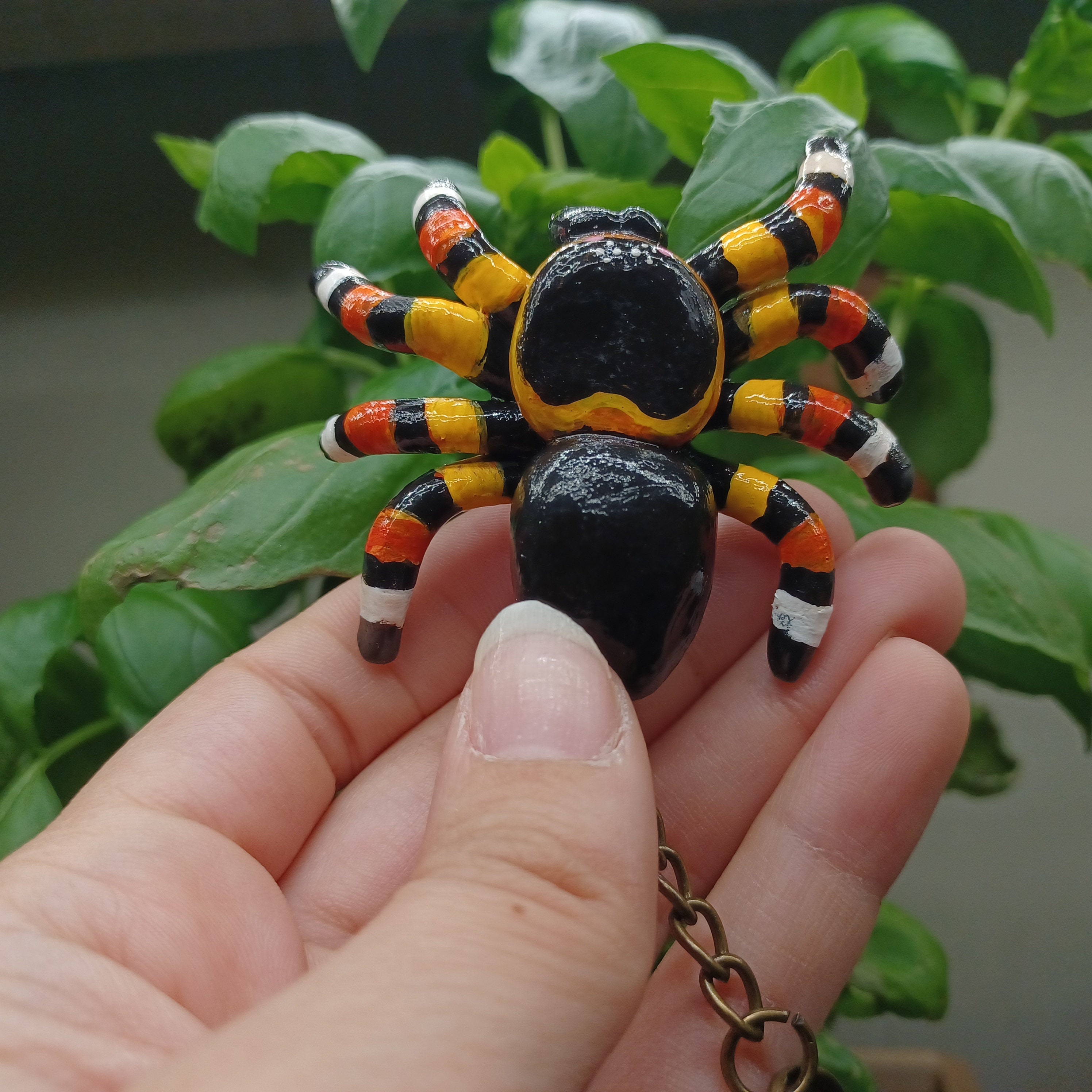 Cute Candy Corn Tarantula Spider Keychain Ornament - Etsy