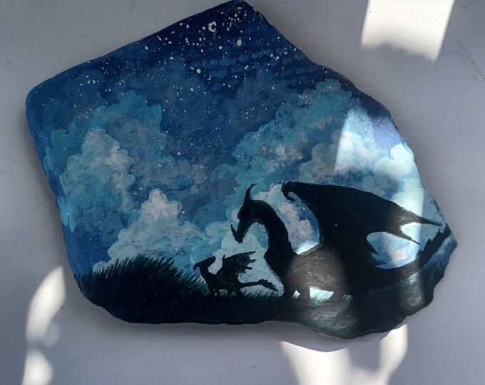 Mystic Mother Dragon Rock Art - Etsy
