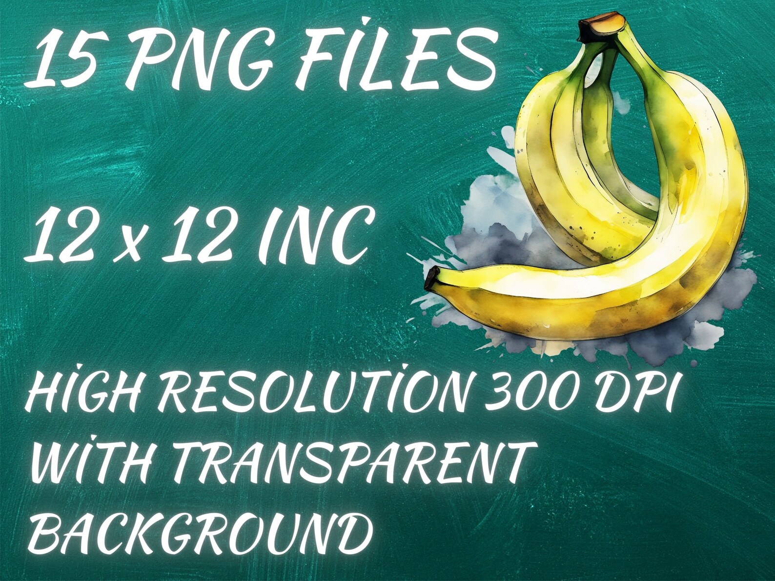 Banana Clipart, Watercolor Banana Clipart, Banana PNG, Banana Clipart ...