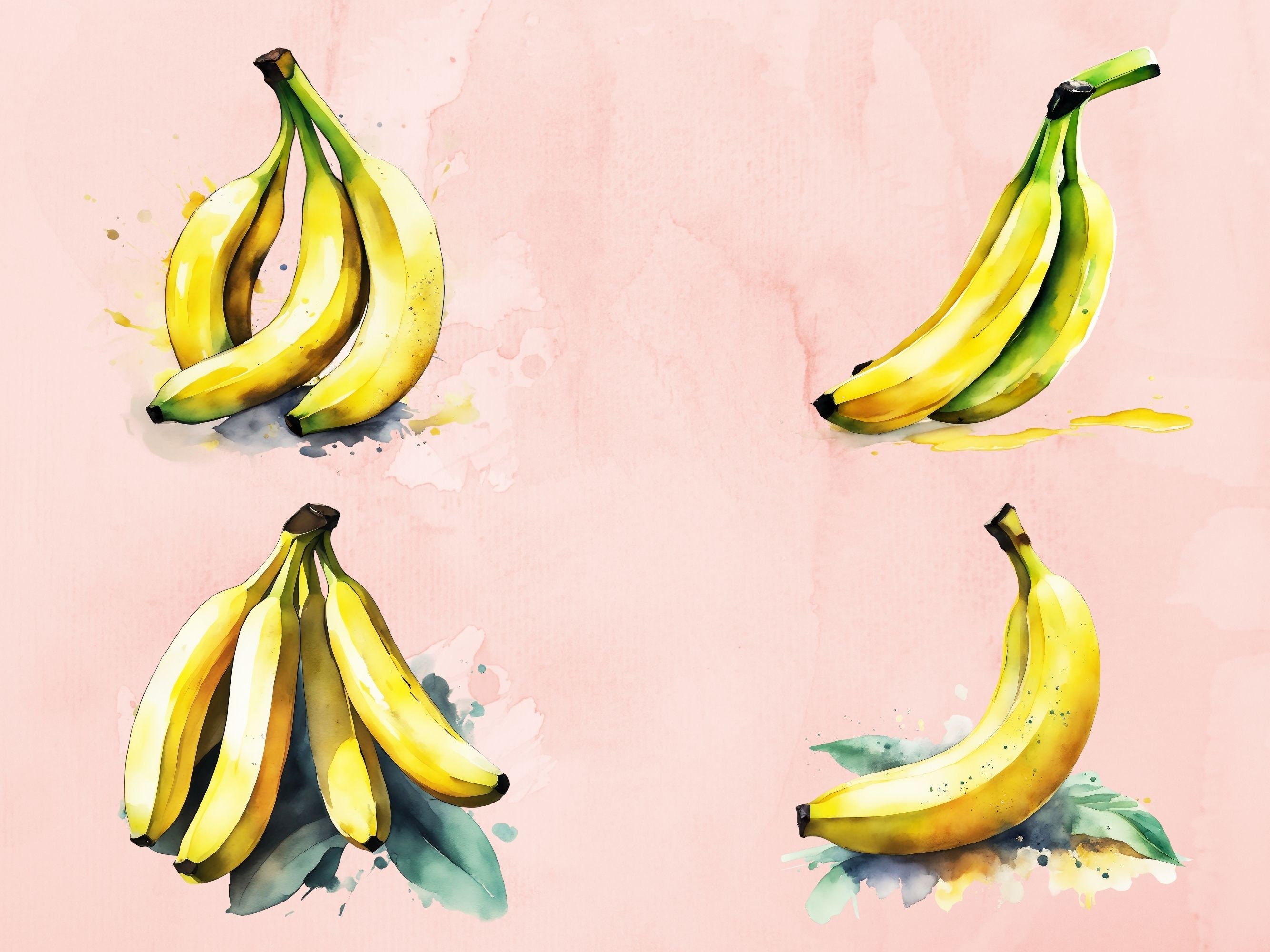 Banana Clipart, Watercolor Banana Clipart, Banana PNG, Banana Clipart ...