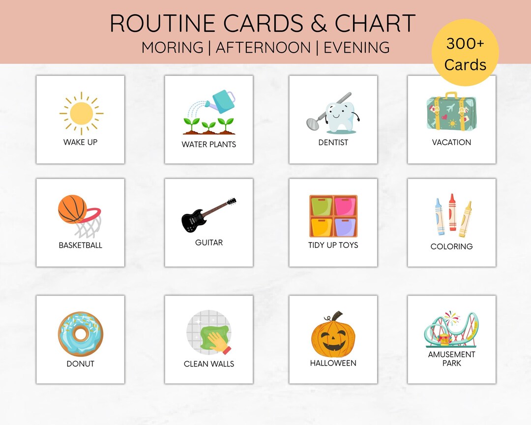 Routine Chart for Kids, Daily Visual Routine Charts & Cards, Routine ...
