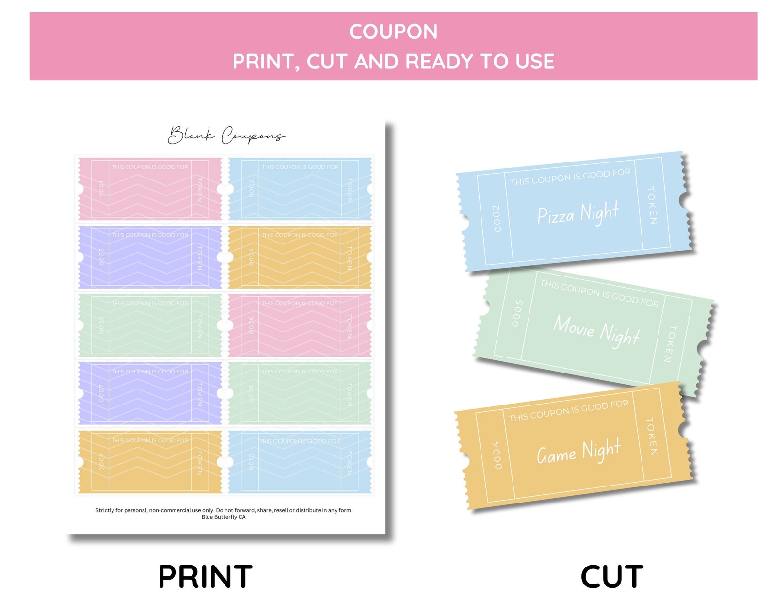 Blank Coupon Book Printable, Printable Mother's Day Gifts, Printable ...