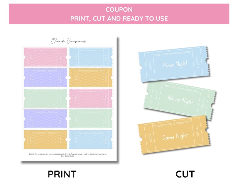 Blank Coupon Book Printable, Printable Mother's Day Gifts, Printable ...
