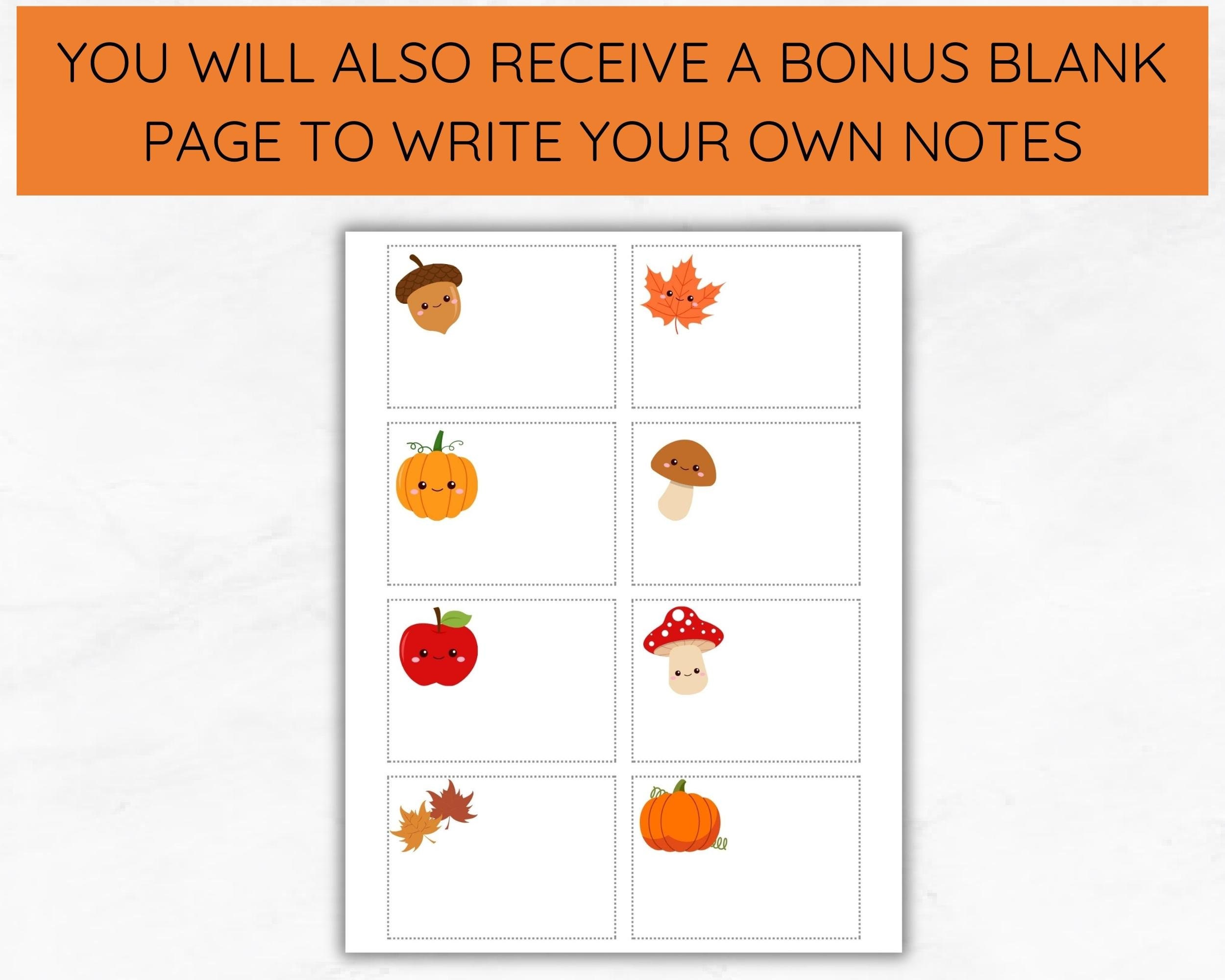 Fall Lunch Box Notes Printable, Lunch Notes for Kids, Cute Lunchbox ...