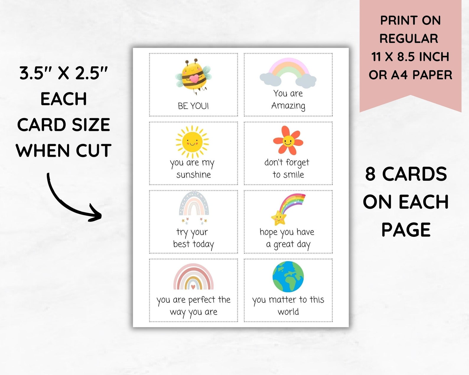 Lunch Box Notes Printable, Lunch Notes for Kids, Cute Lunchbox Notes ...