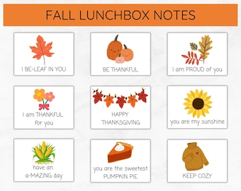 Lunch Box Notes Printable, Lunch Notes for Kids, Cute Lunchbox Notes ...