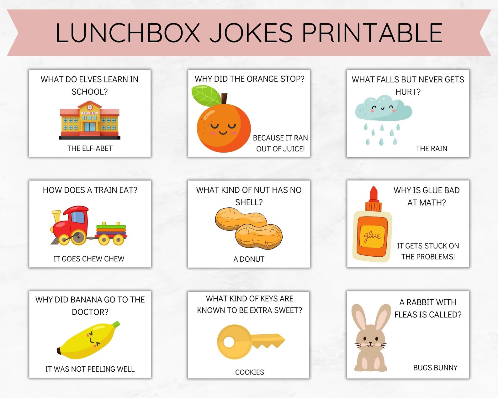 Lunchbox Jokes Printable, Lunch Box Notes, Jokes for Kids, Lunchbox ...